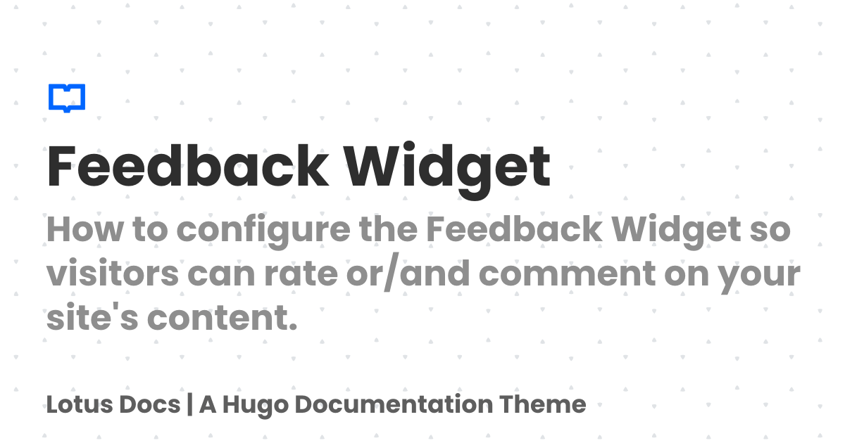 Feedback Widget | Lotus Docs